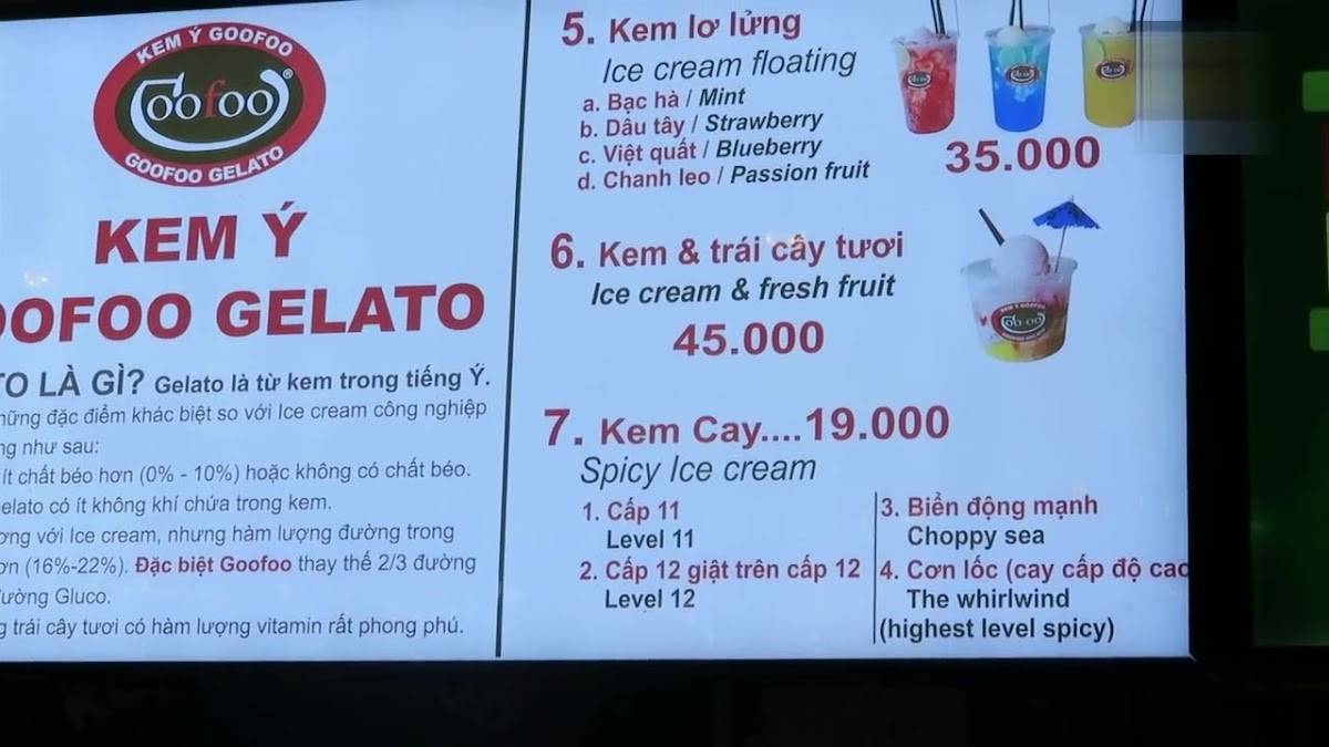 Menu at Kem ống Hương Xưa cafe, Thu Dau Mot