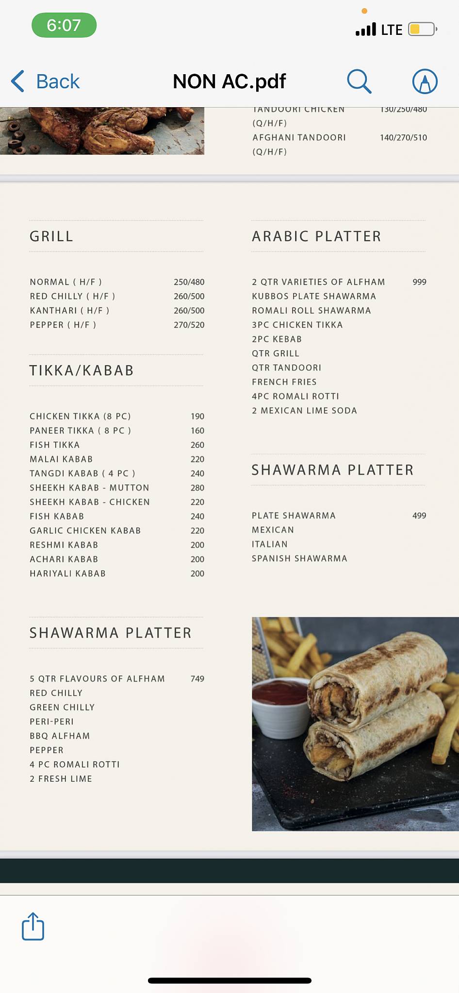 Menu at Kerala food hub, Thiruverumbur