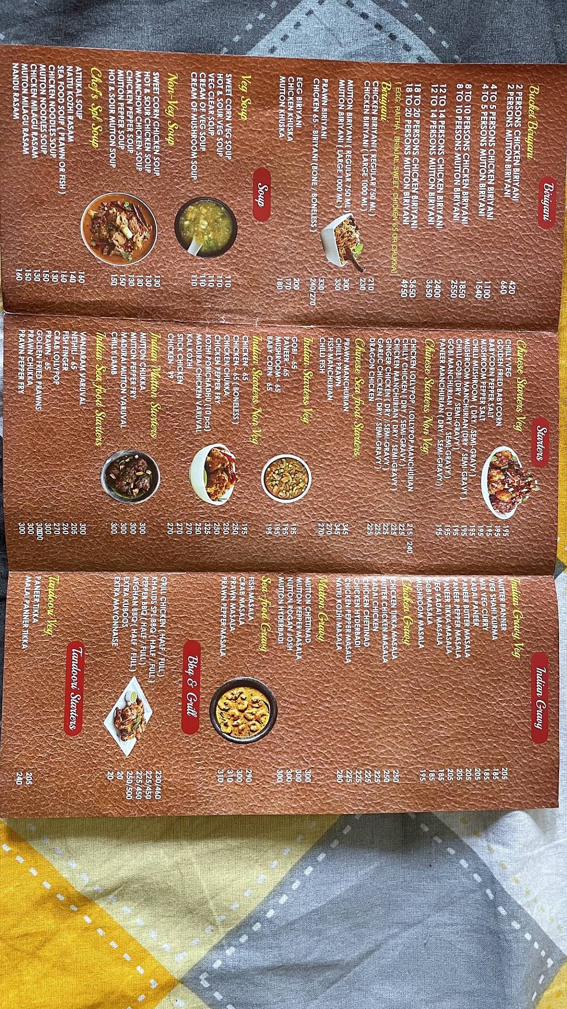 Menu at Khalids Biriyani radhanagar, Chennai
