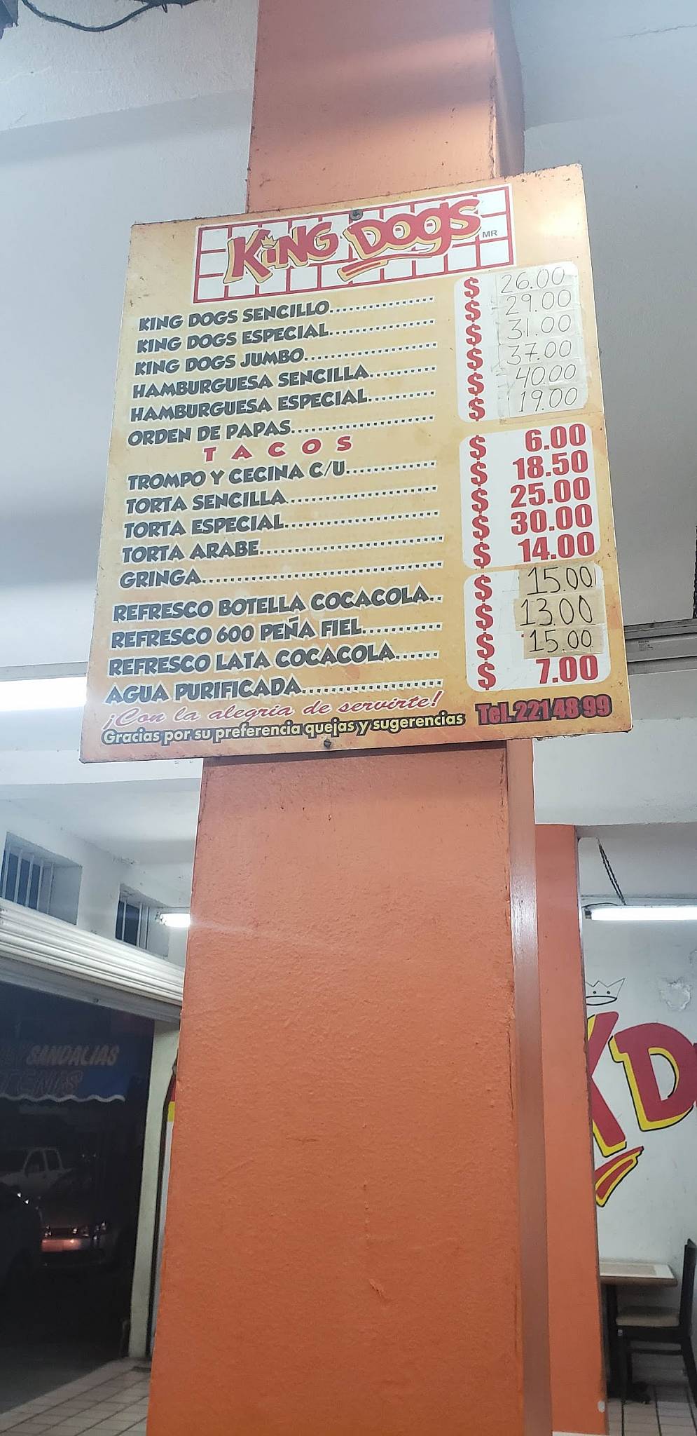 Carta del restaurante King Dogs, Ciudad Madero, B. Juárez 104