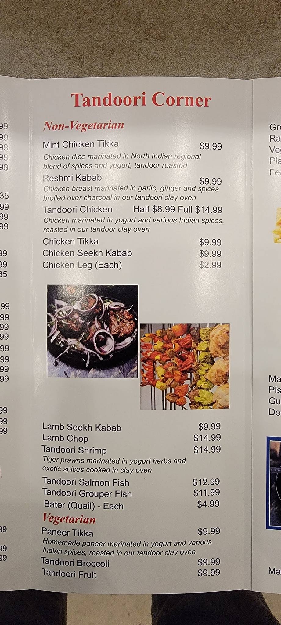 Menu at King Tandoori Shoppers World restaurant, Brampton