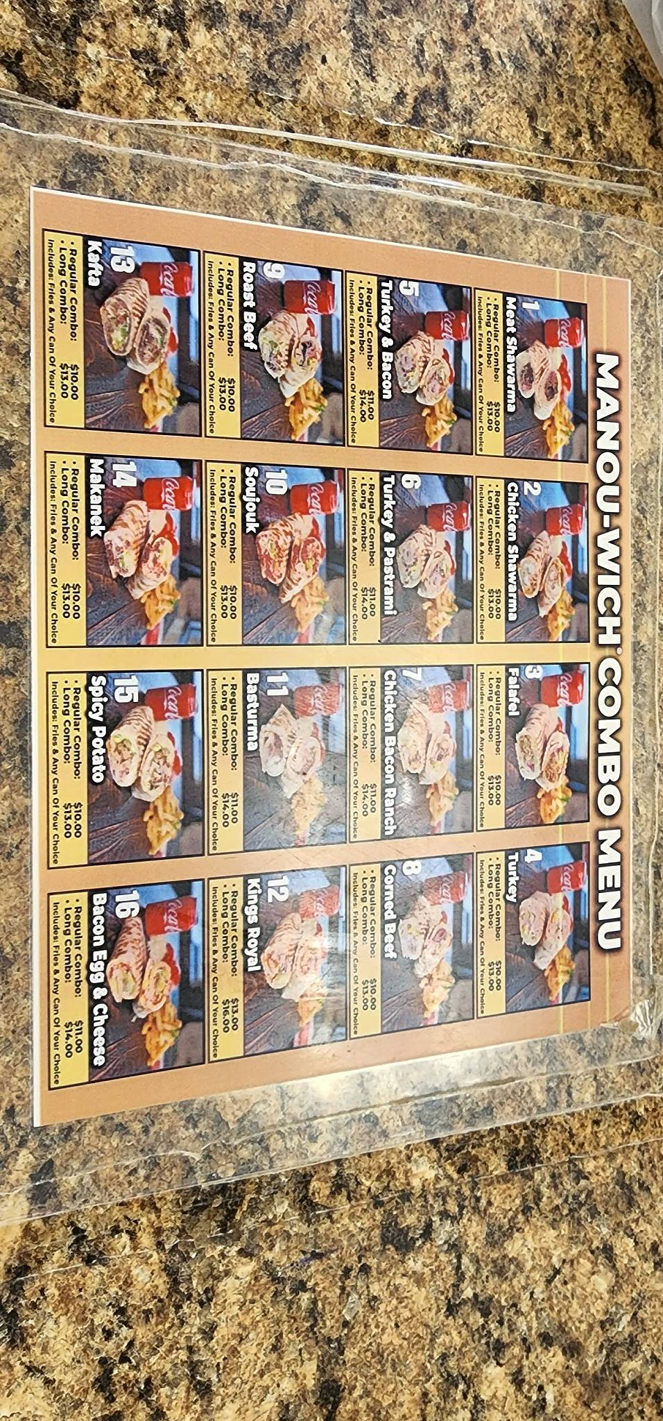 Menu at Kings Bakery "Home of the Manouwich", Dearborn