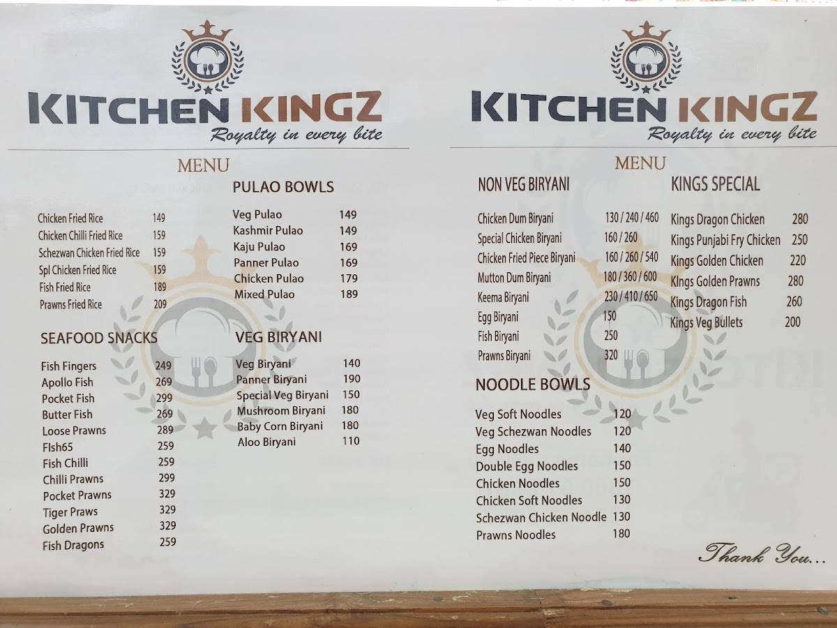 Menu at Kitchen Kingz, Warangal