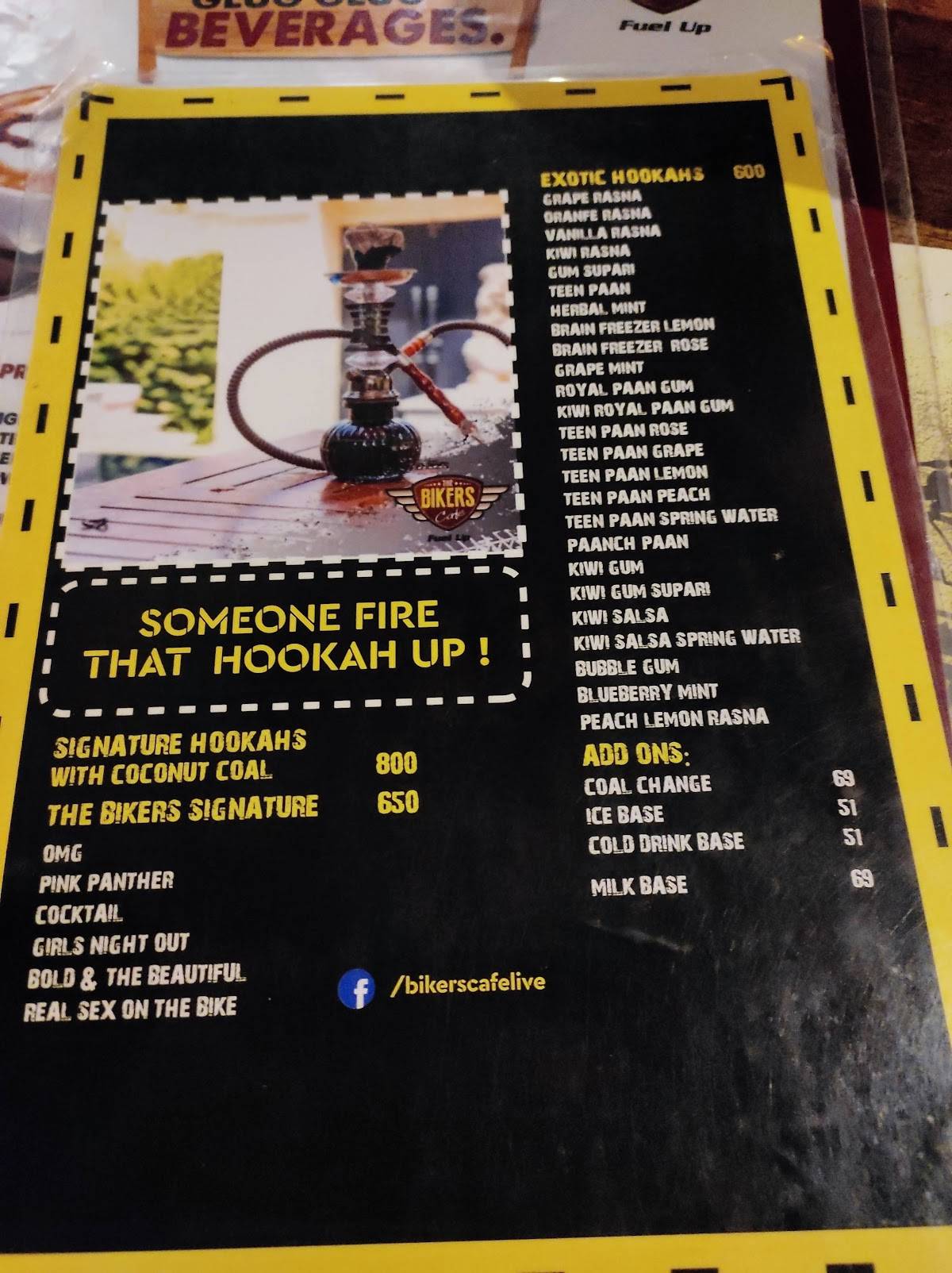 Menu at The Bikers Cafe, Kolkata, Platinum mall