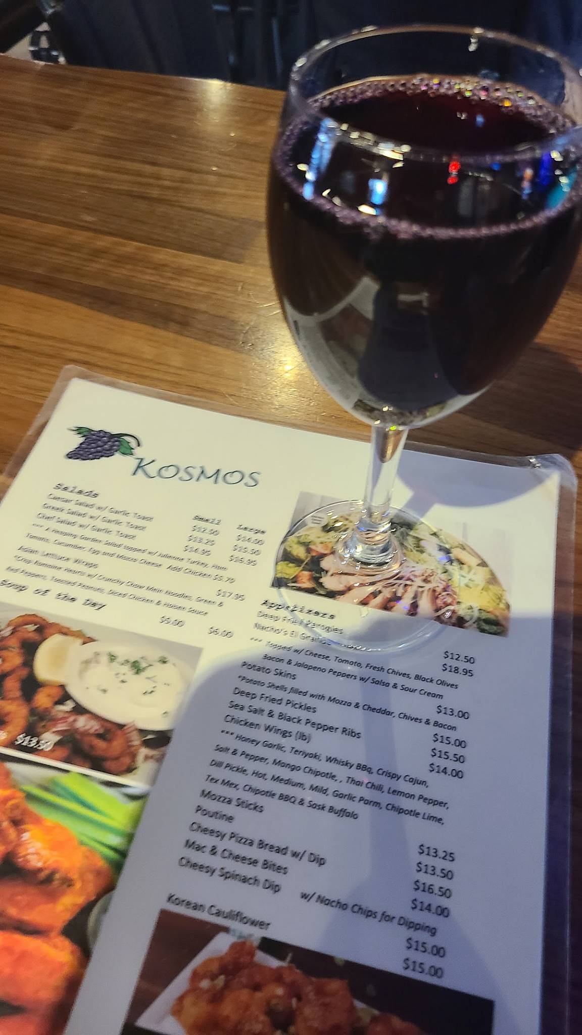 Menu at Kosmos Restaurant & Lounge, Leduc