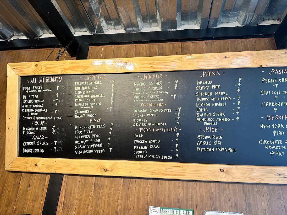 Menu at Kubli Café Bistro restaurant, Tagaytay