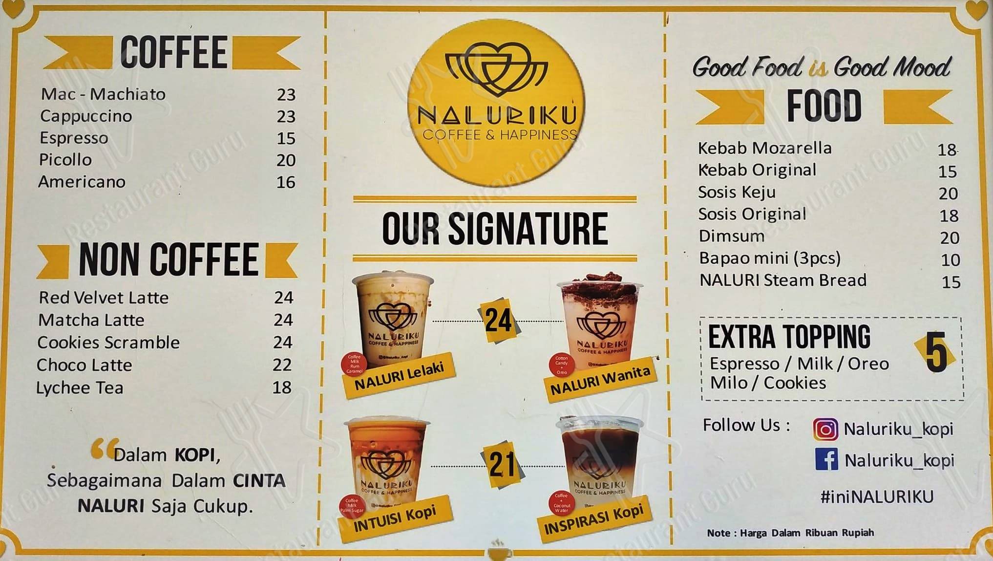 Menu at KUPIKI BERSEMI, South Jakarta