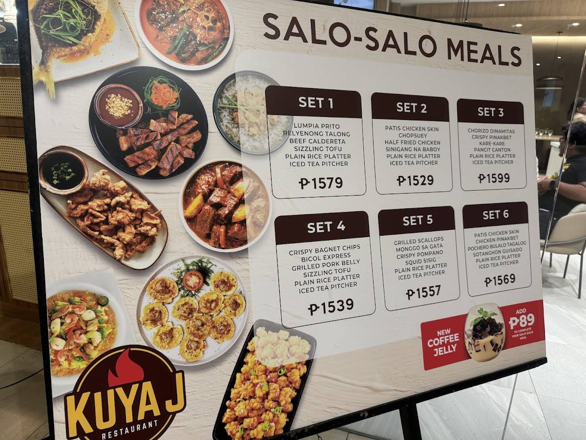 Carta de Kuya J Restaurant, Parañaque
