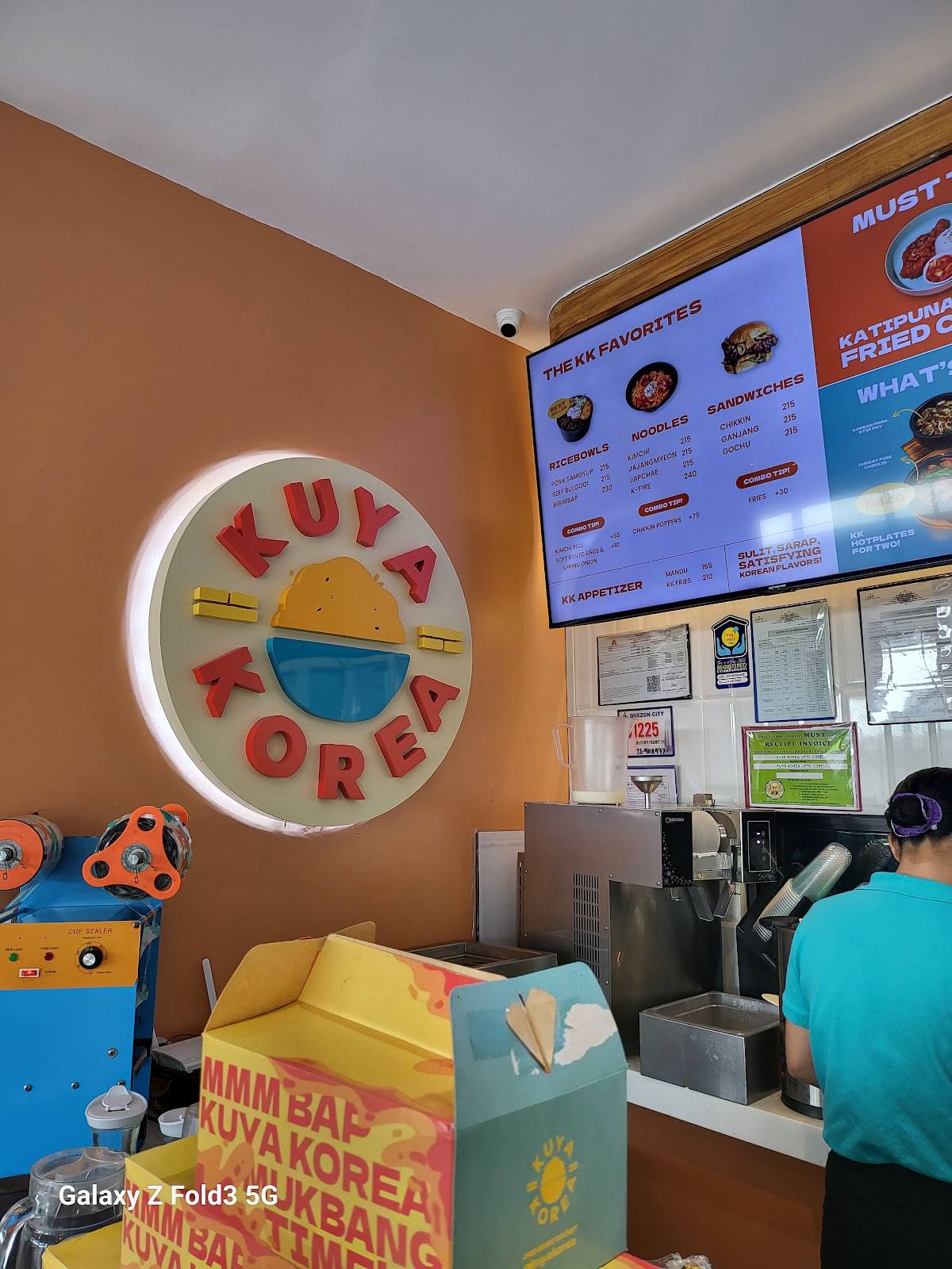 Menu at Kuya Korea restaurant, Quezon City