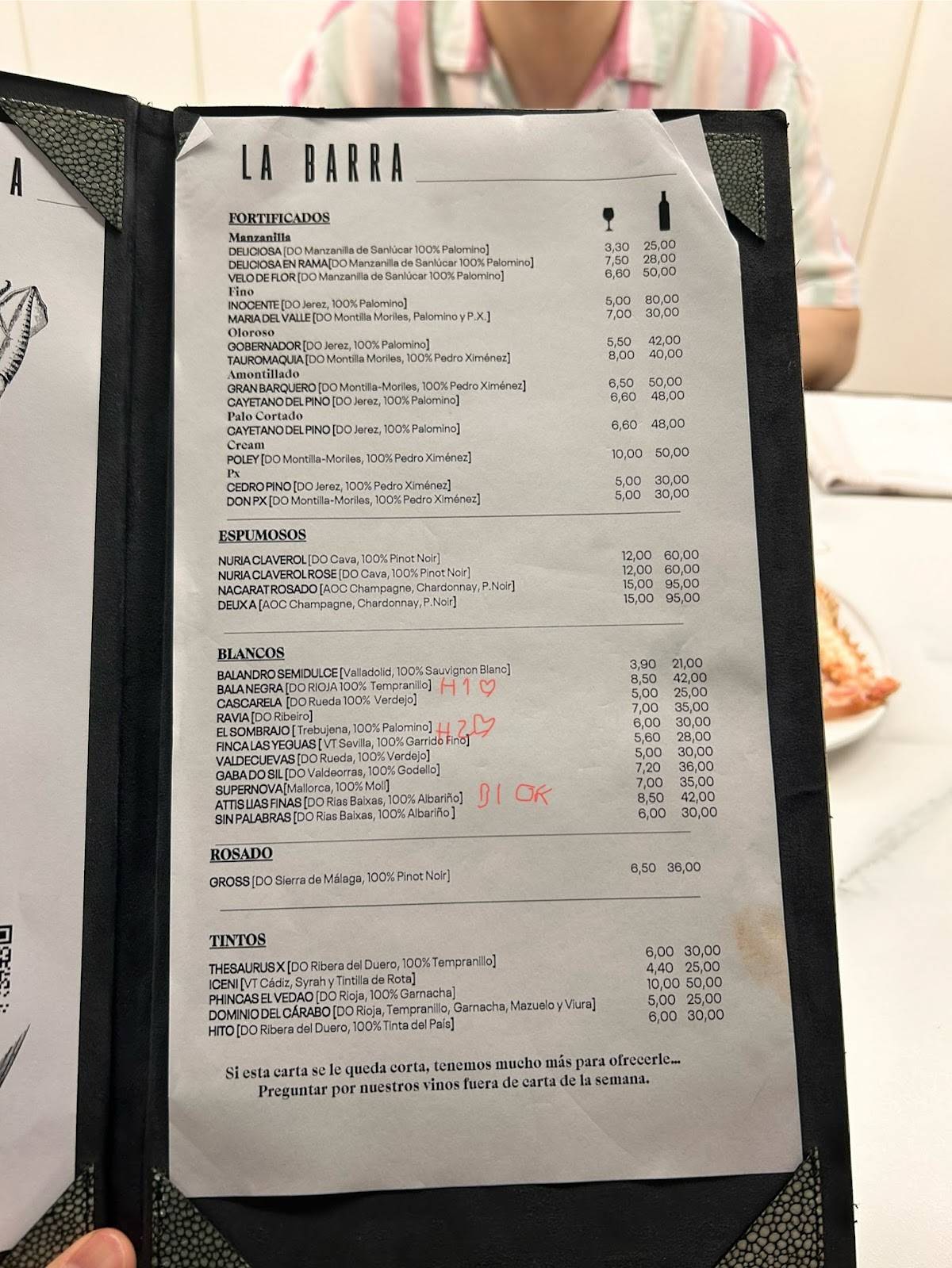 Menu at La Barra de Cañabota, Seville, C. Orfila