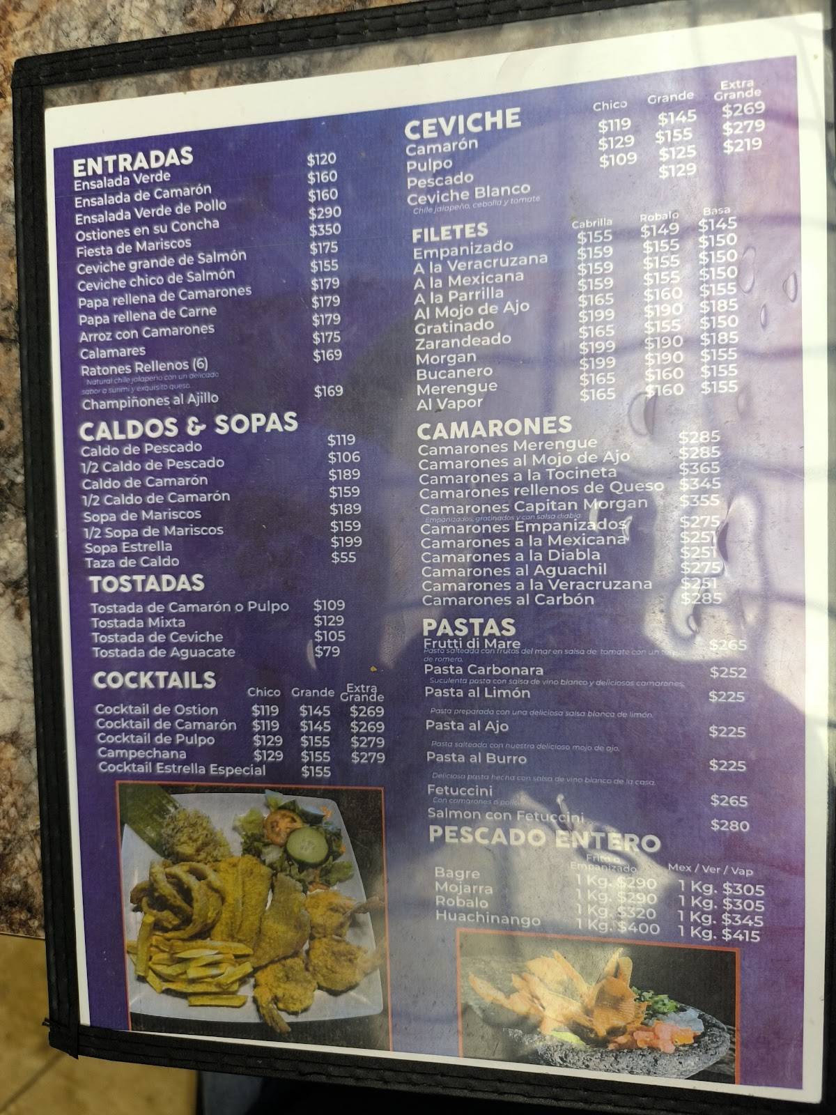 Carta de La Estrella Restaurante, Piedras Negras, C. Román Cepeda 207 SUR