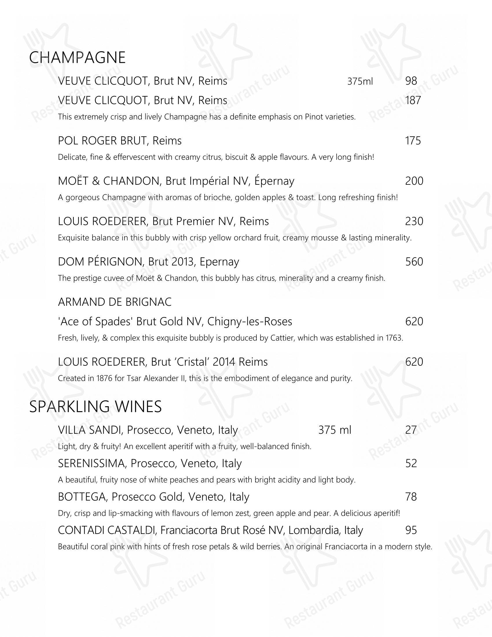 Menu at La Castile steakhouse, Mississauga