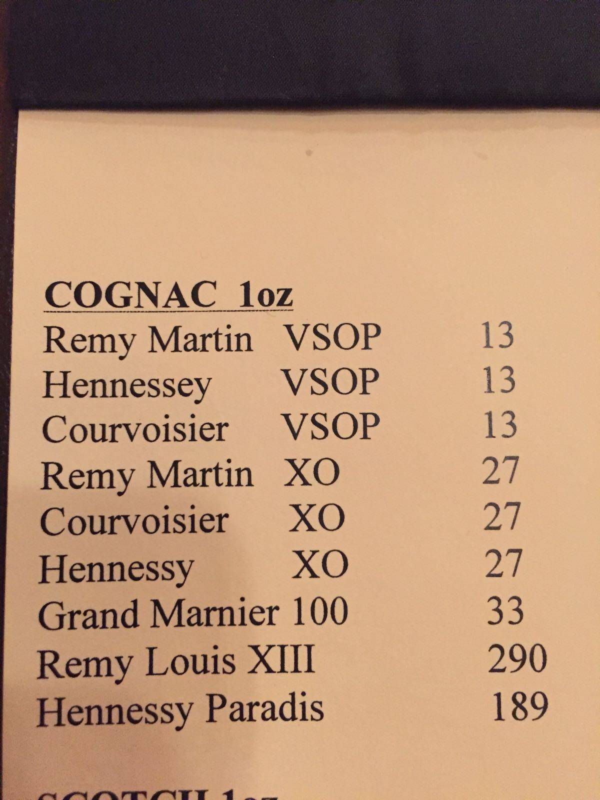 Menu at La Castile steakhouse, Mississauga