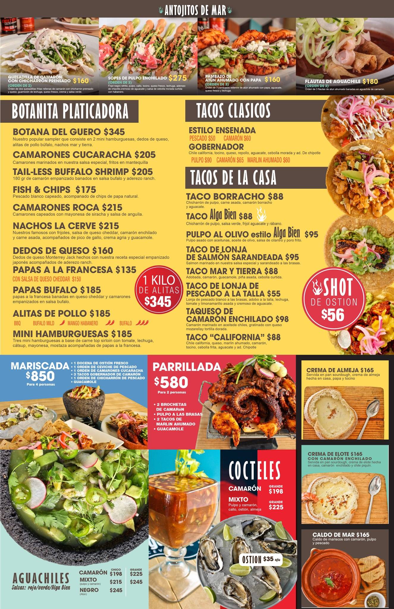 Menu at La Cerve Plaza Galerias pub & bar, Tijuana