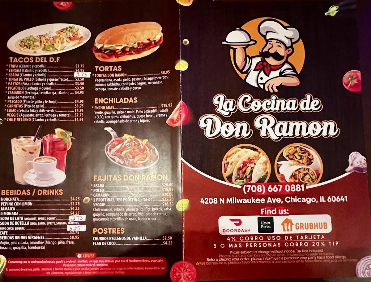 Menu at La Cocina De Don Ramón restaurant, Chicago