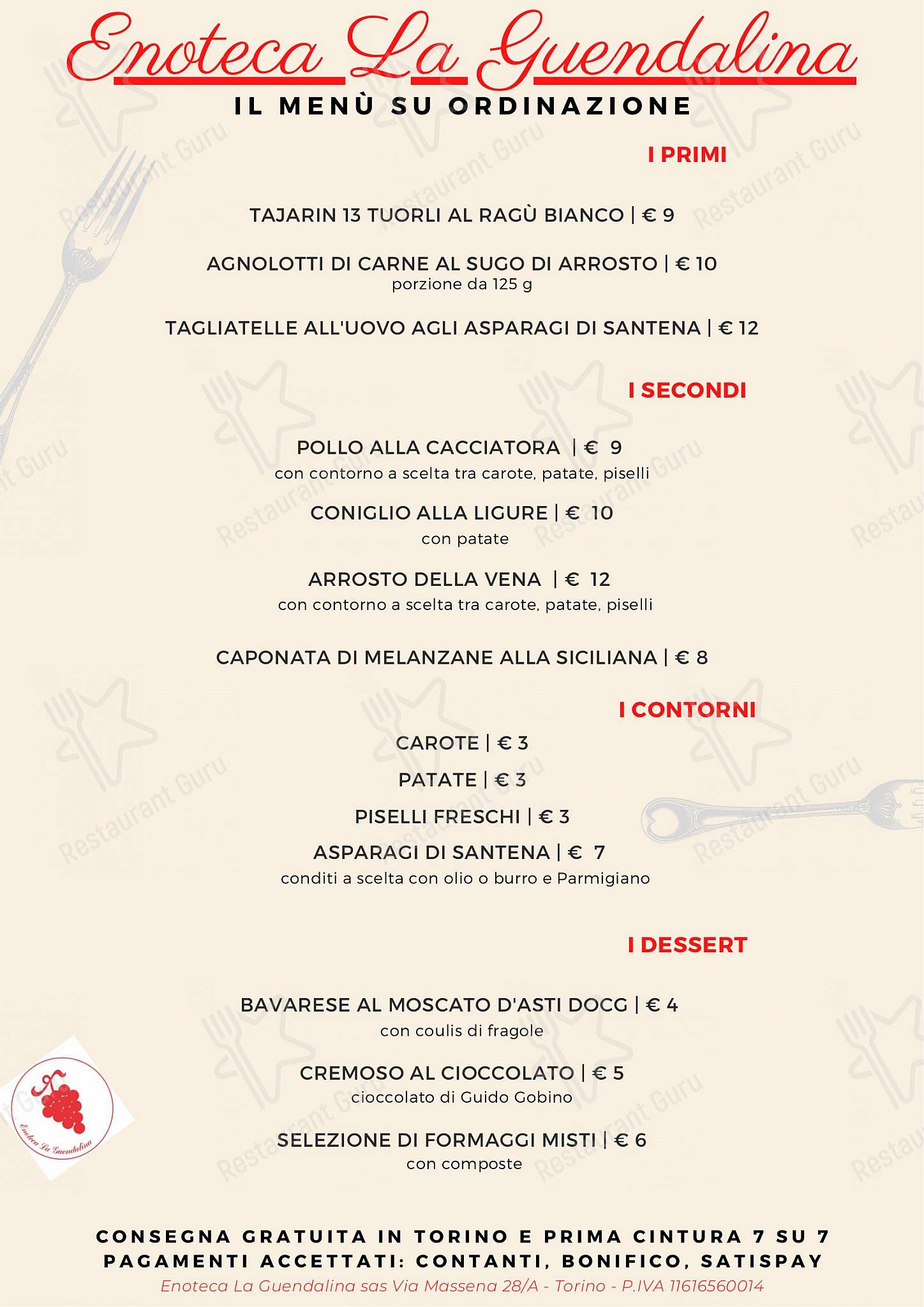 Menu da Gaute la Nata Enoteca pub & bar, Torino