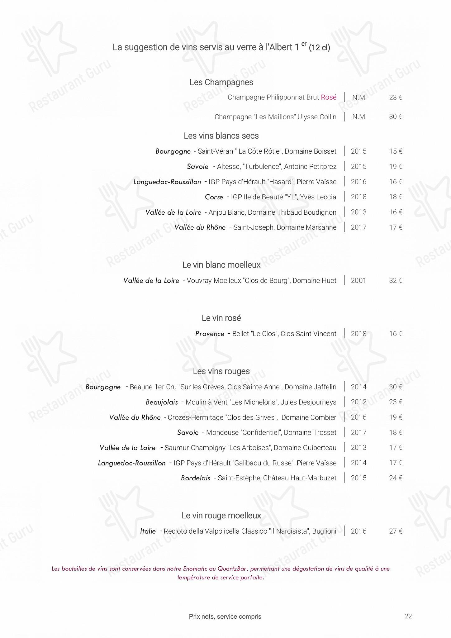 Menu au La Maison Carrier restaurant, Chamonix-Mont-Blanc