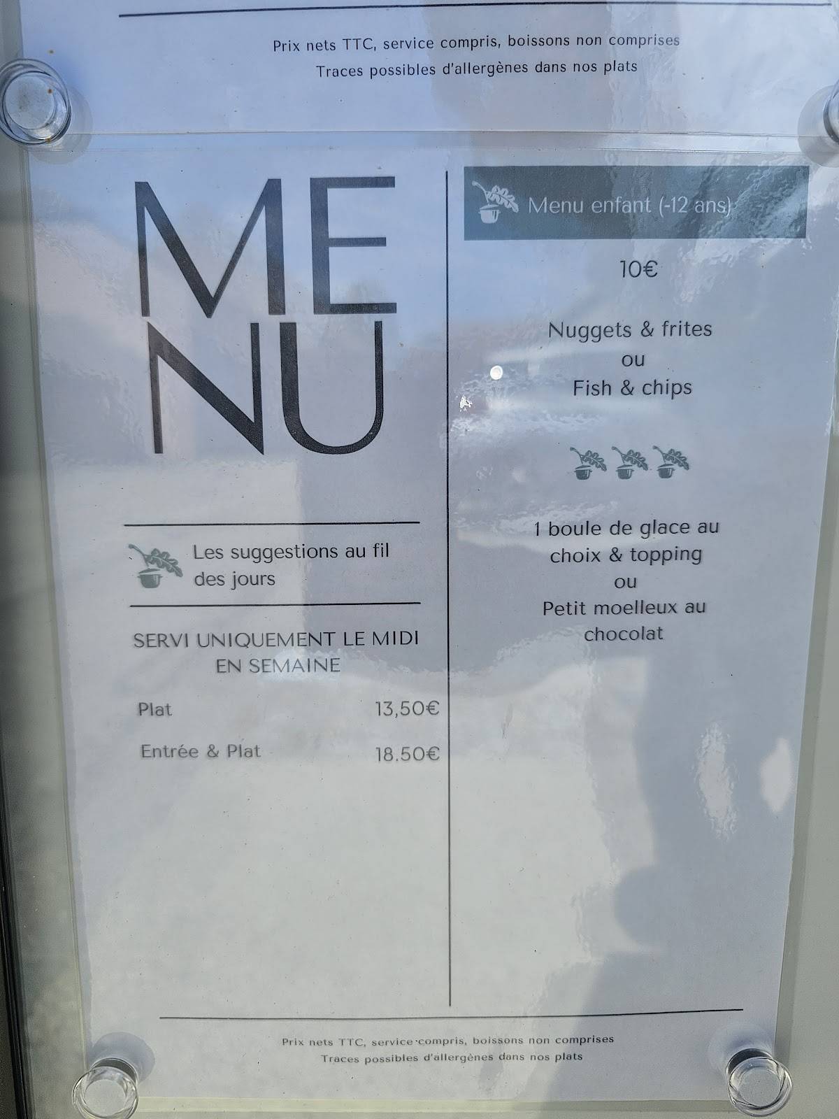 Menu au La Maison Forestière, par Cathy et Marc / restaurant ...