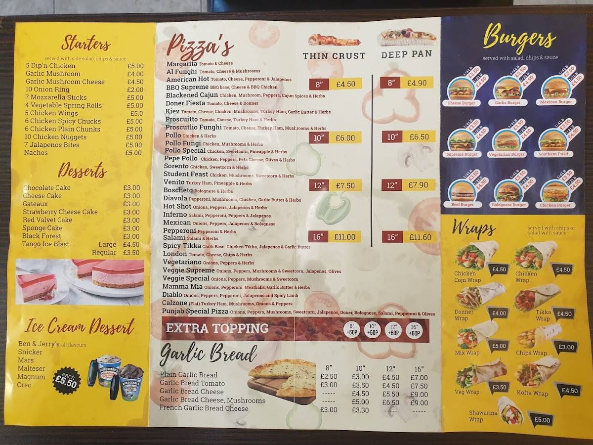 Carta de La Mensa Pizzeria & Grill House, Sunderland