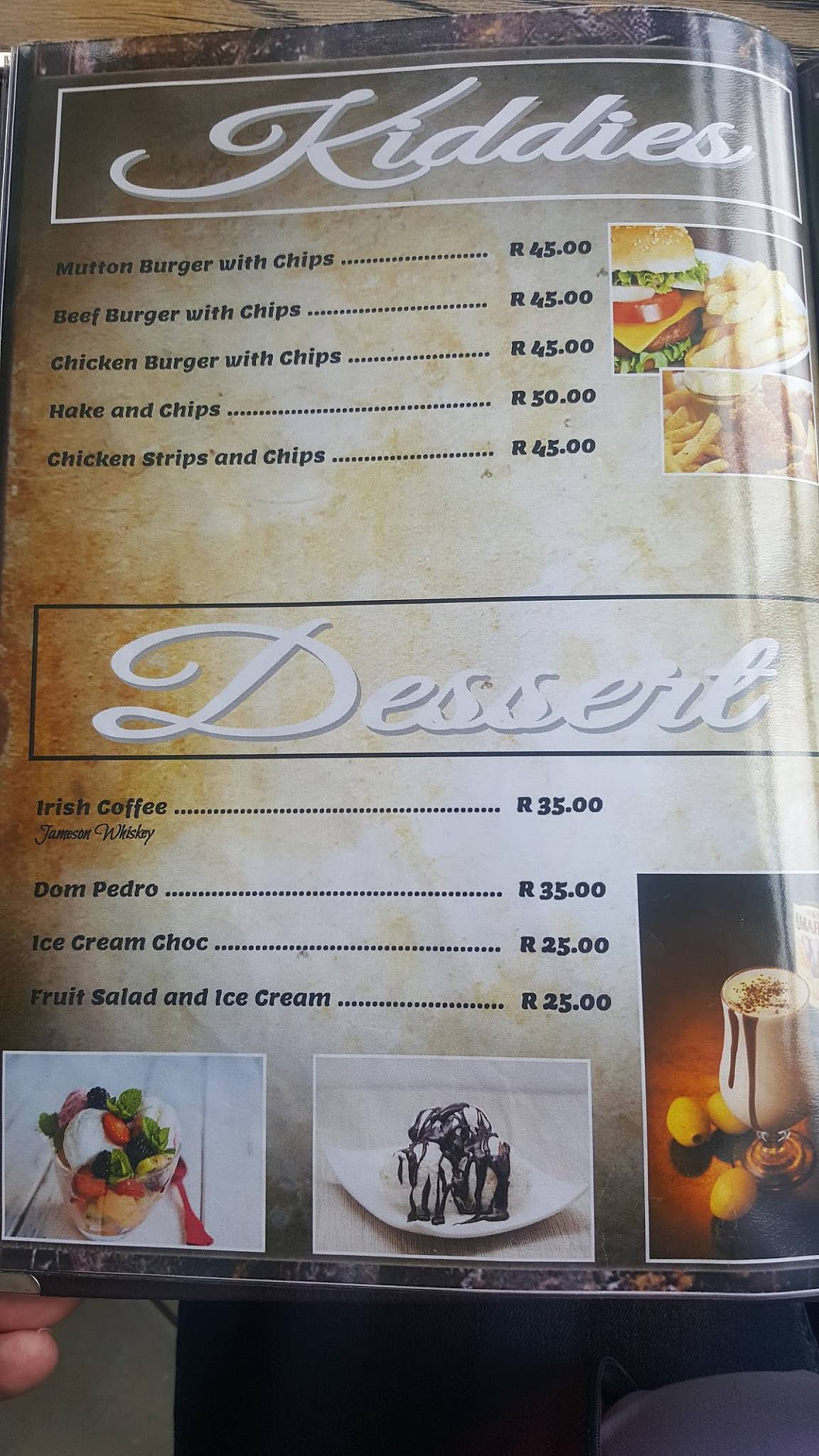 Menu at Seabelle Restaurant, Tongaat