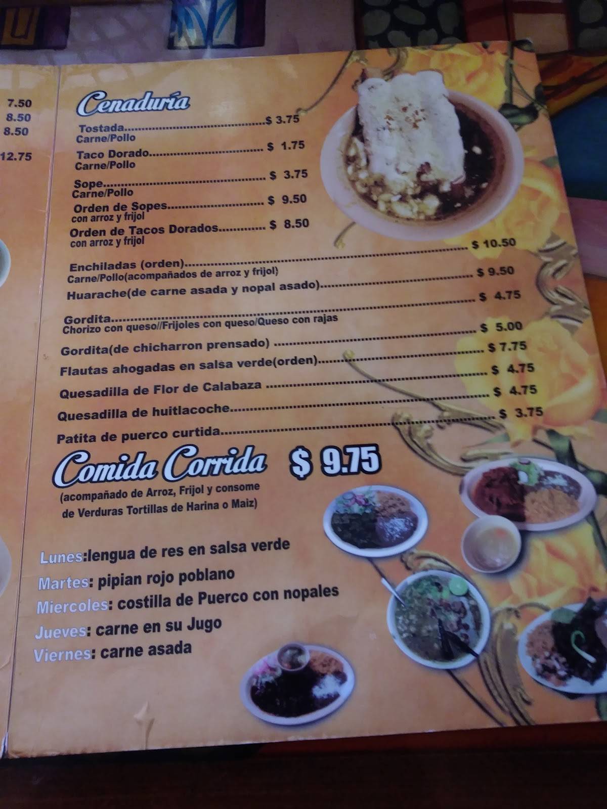 Menu at La Noria Restaurant, Coachella