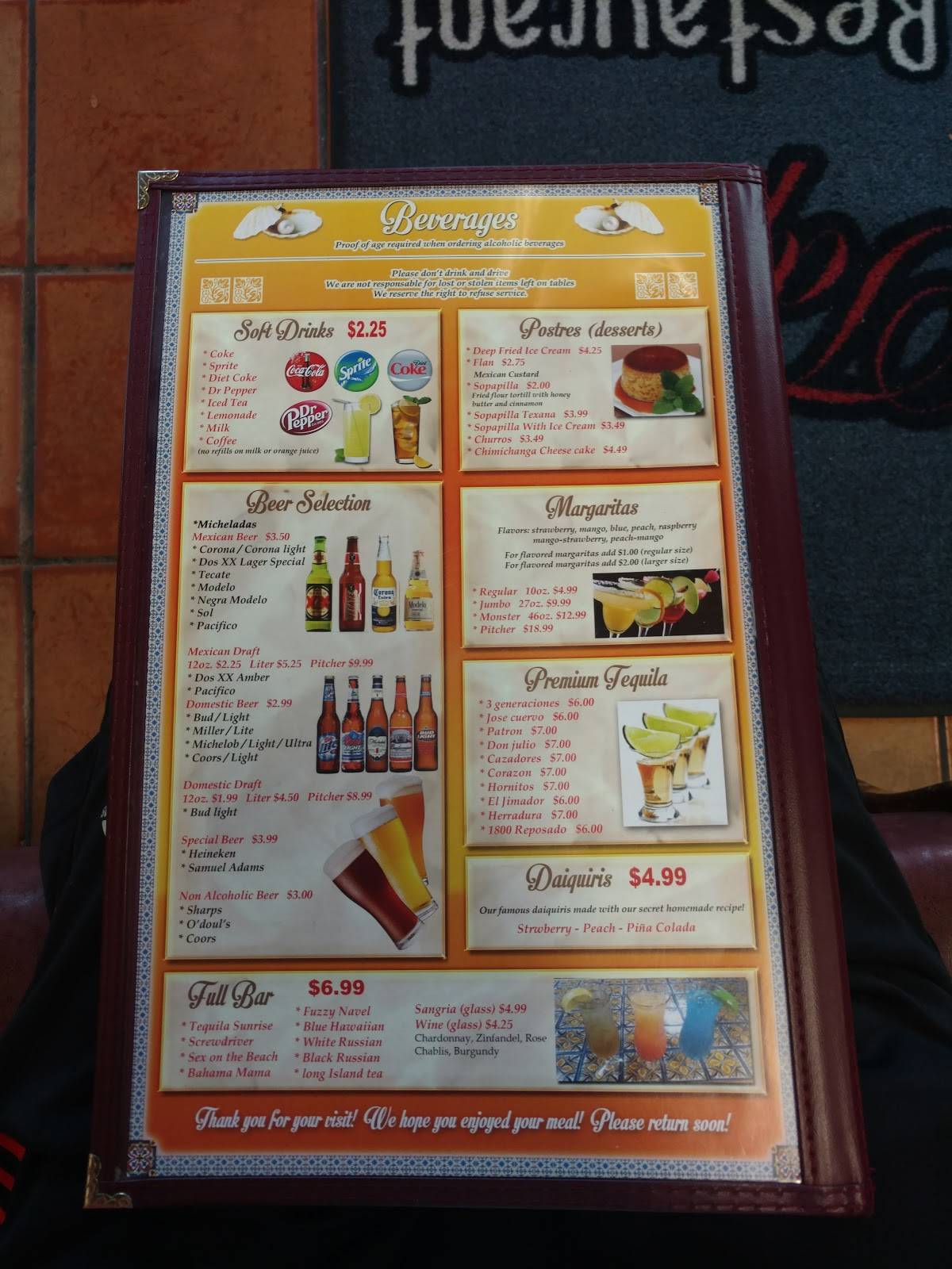 Menu at La Perla Tapatia restaurant, Collierville, W Poplar Ave #0619