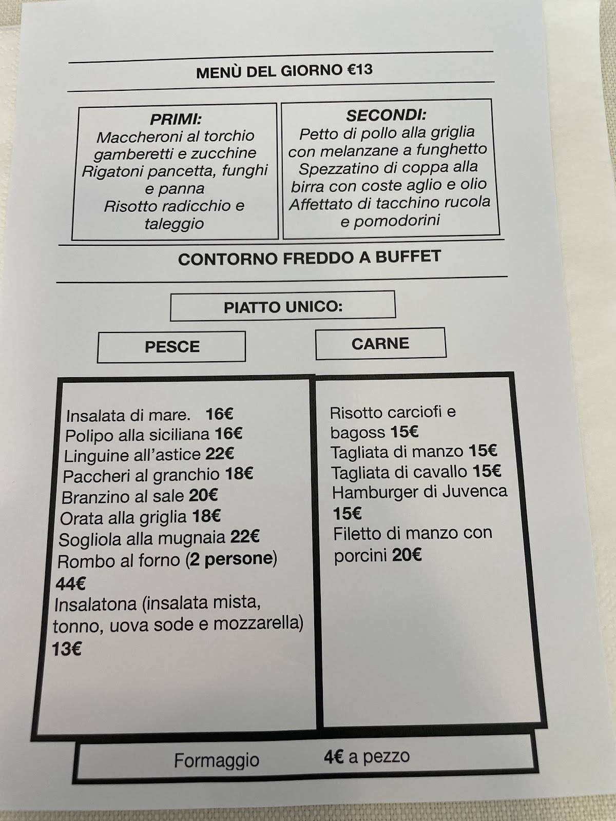 Menu da La Rotonda Ristorante Pizzeria, Ghedi