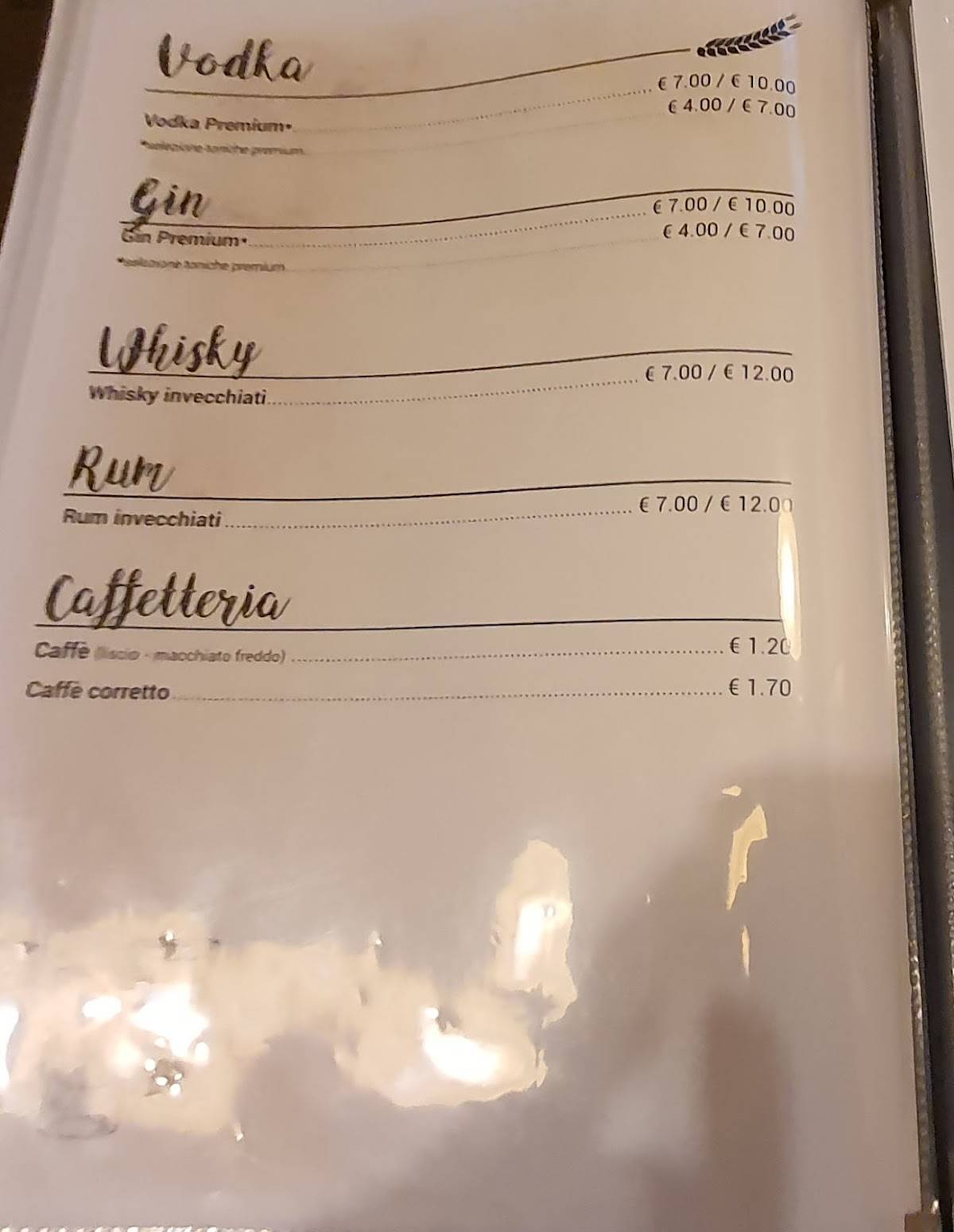 Menu da La Tana live Pub, Udine