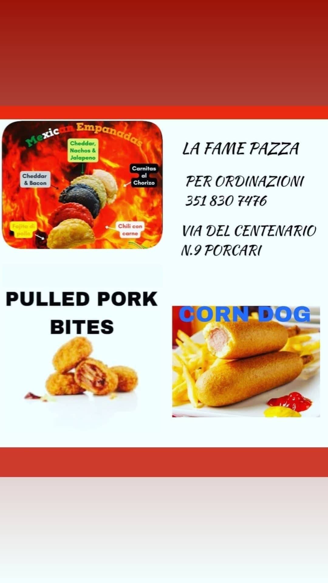 Menu da La fame pazza, Porcari