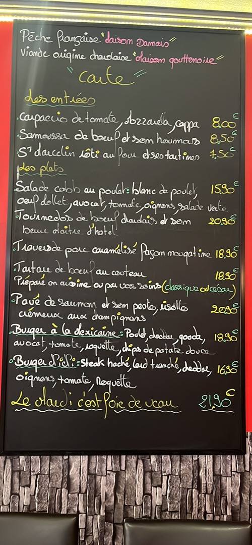 Menu au La table de Nini restaurant, Roanne