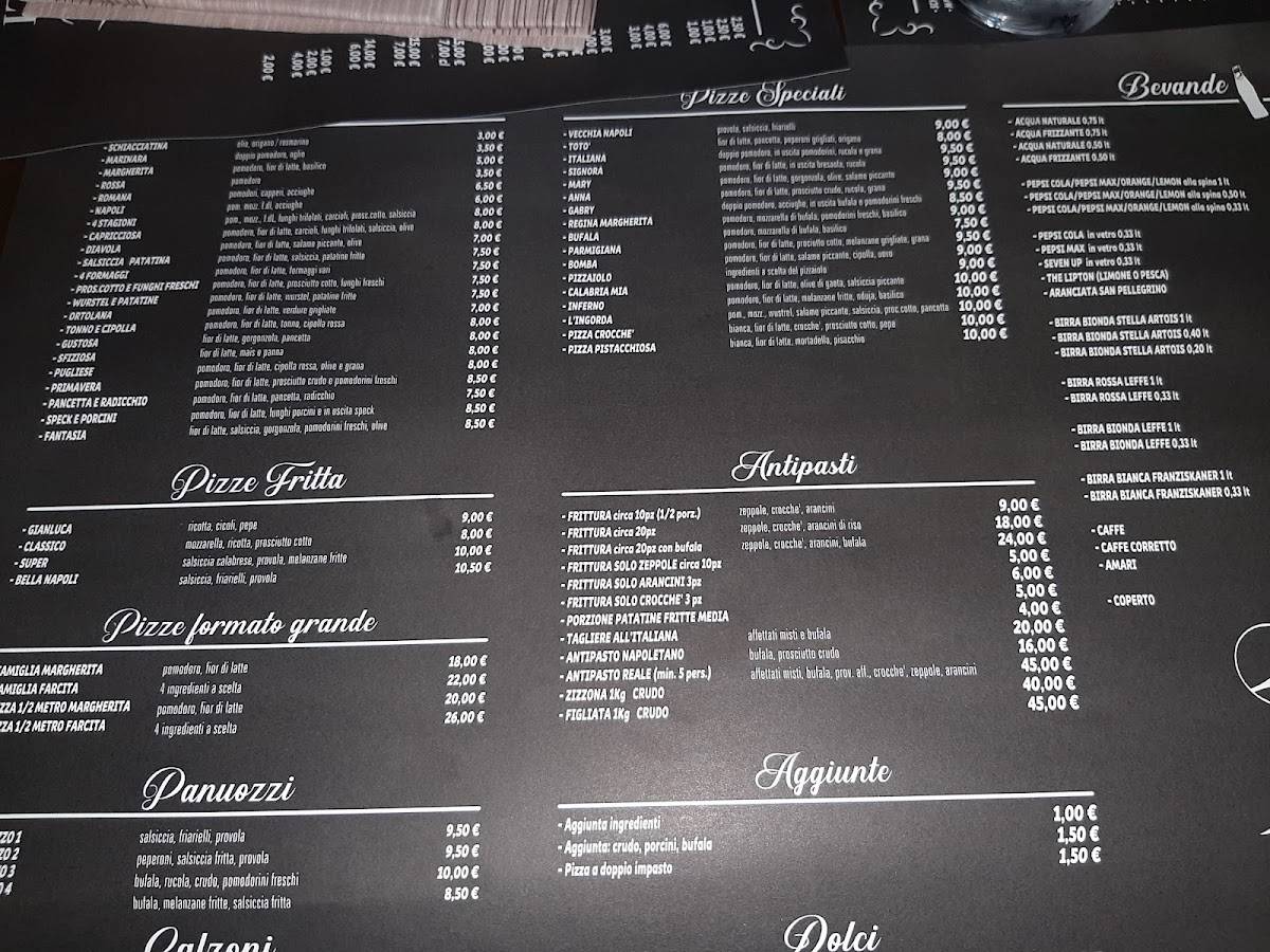 Menu da La vecchia Napoli ristorante, Marina di Ravenna