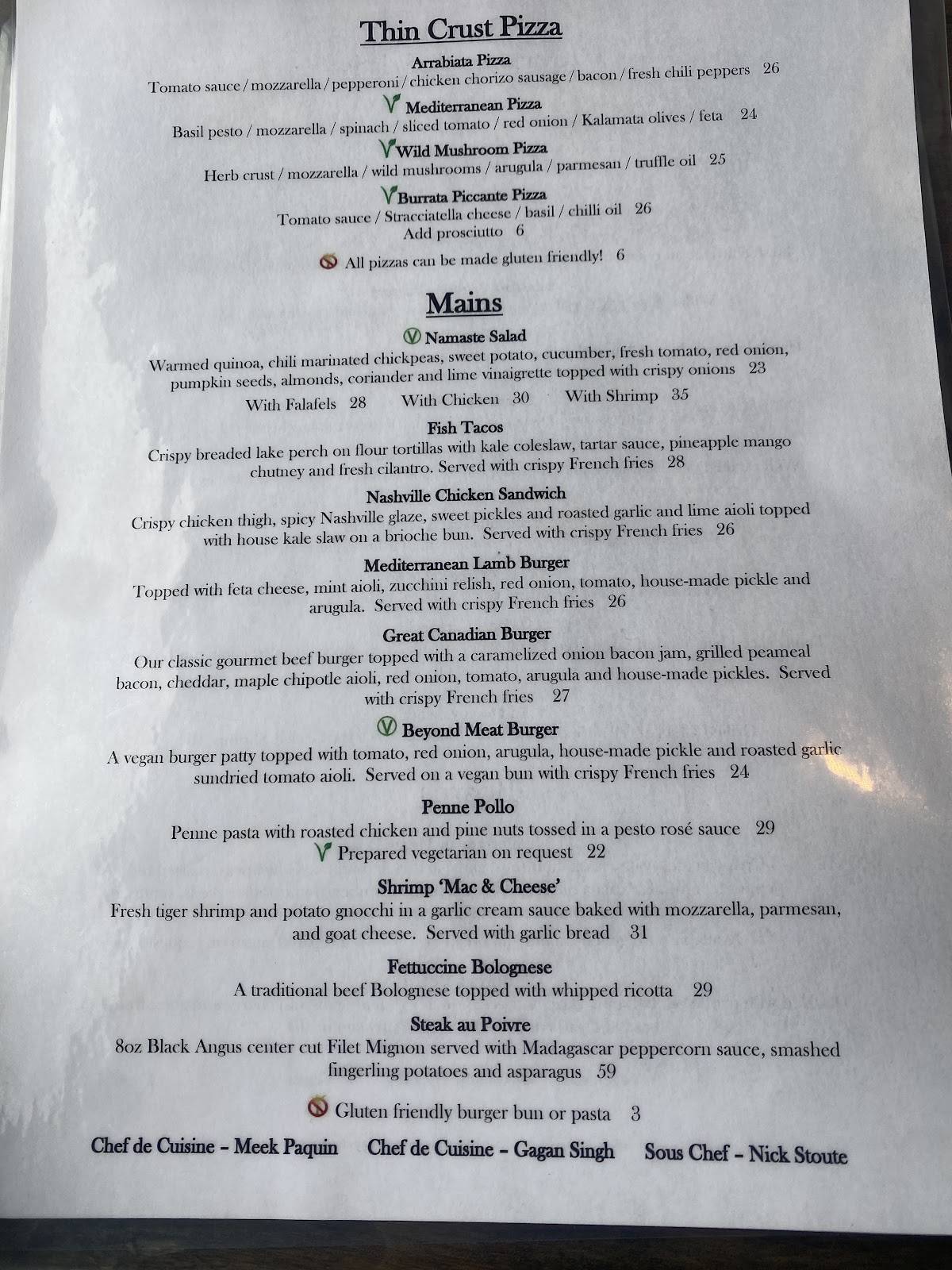 Menu at Lake House Restaurant, Lincoln