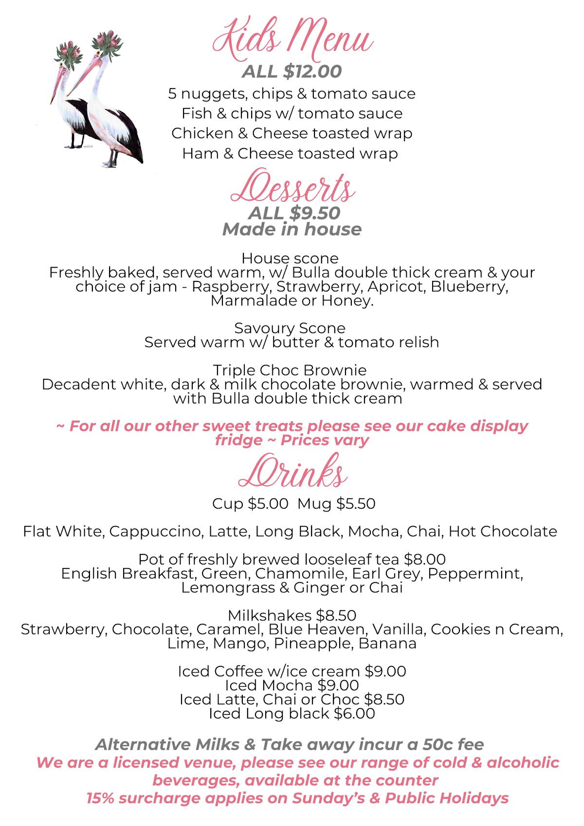Menu at Lake View Cafe Colac, Colac