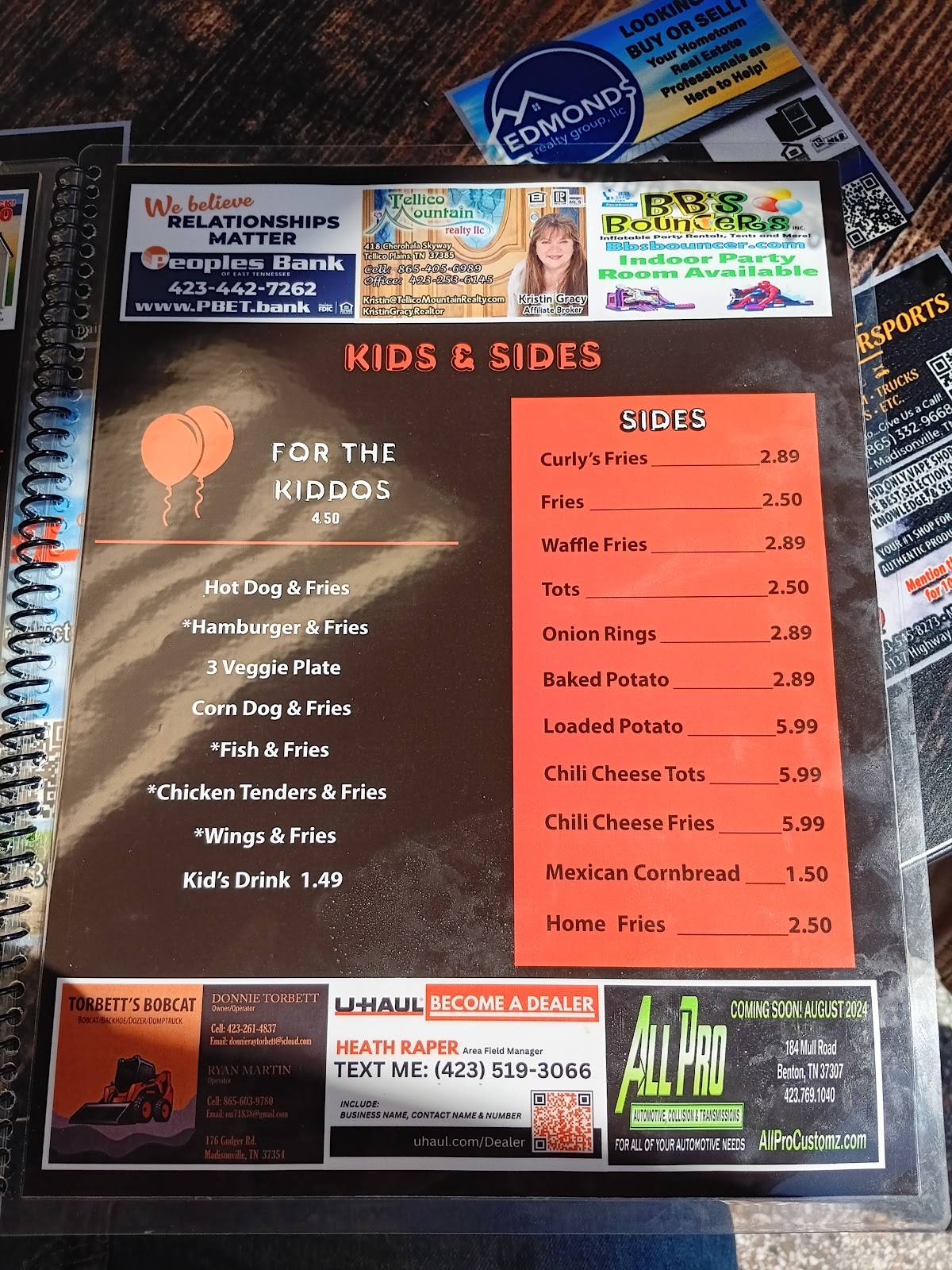 Menu at Lamppost Restaurant, Madisonville