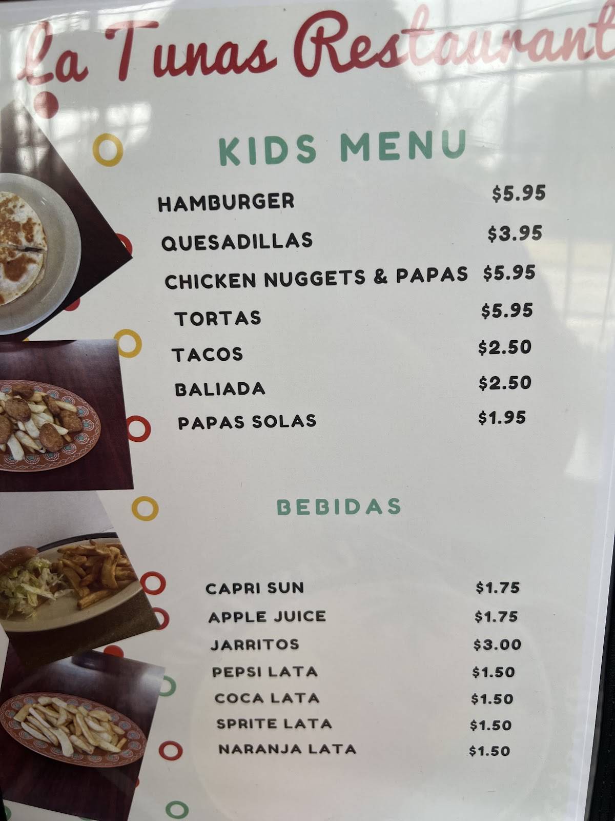 Menu at Las Tunas Restaurant, Houston, Irvington Blvd