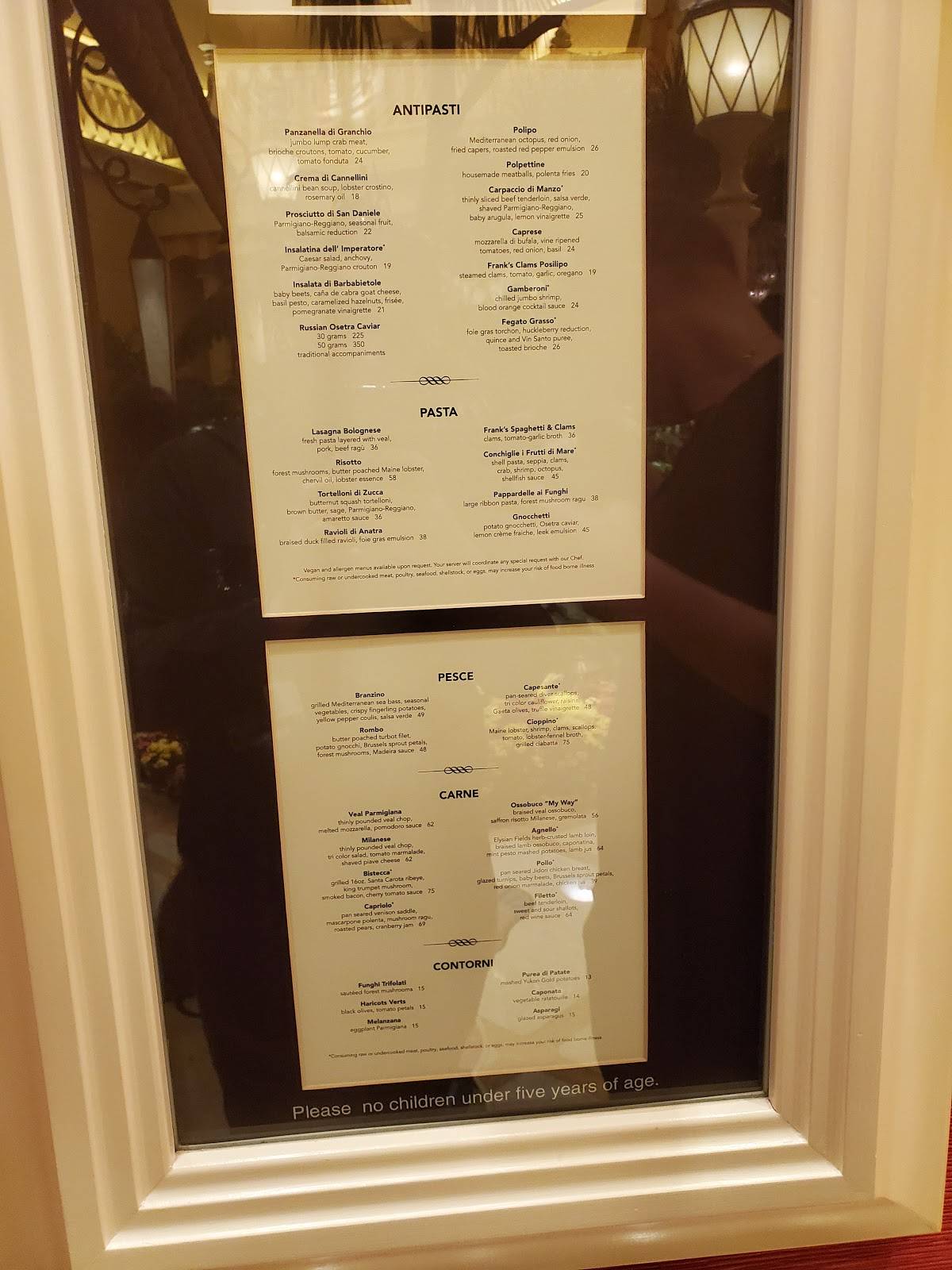 Menu at Sinatra pub & bar, Las Vegas, Las Vegas Blvd S