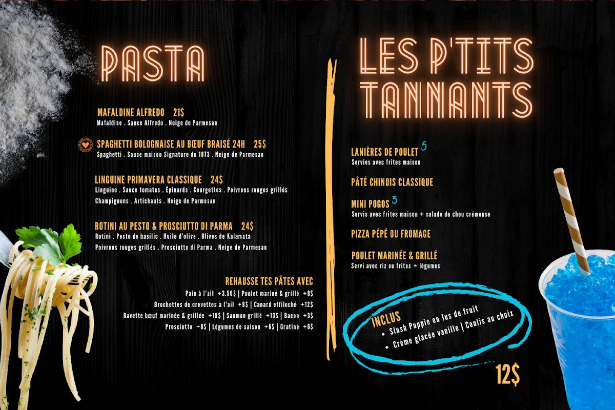 Menu au Le 1973 resto bar loft, Gatineau