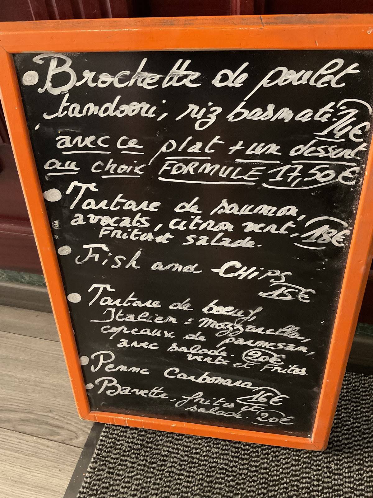 Menu au Restaurant - Le Boulevard, Grasse