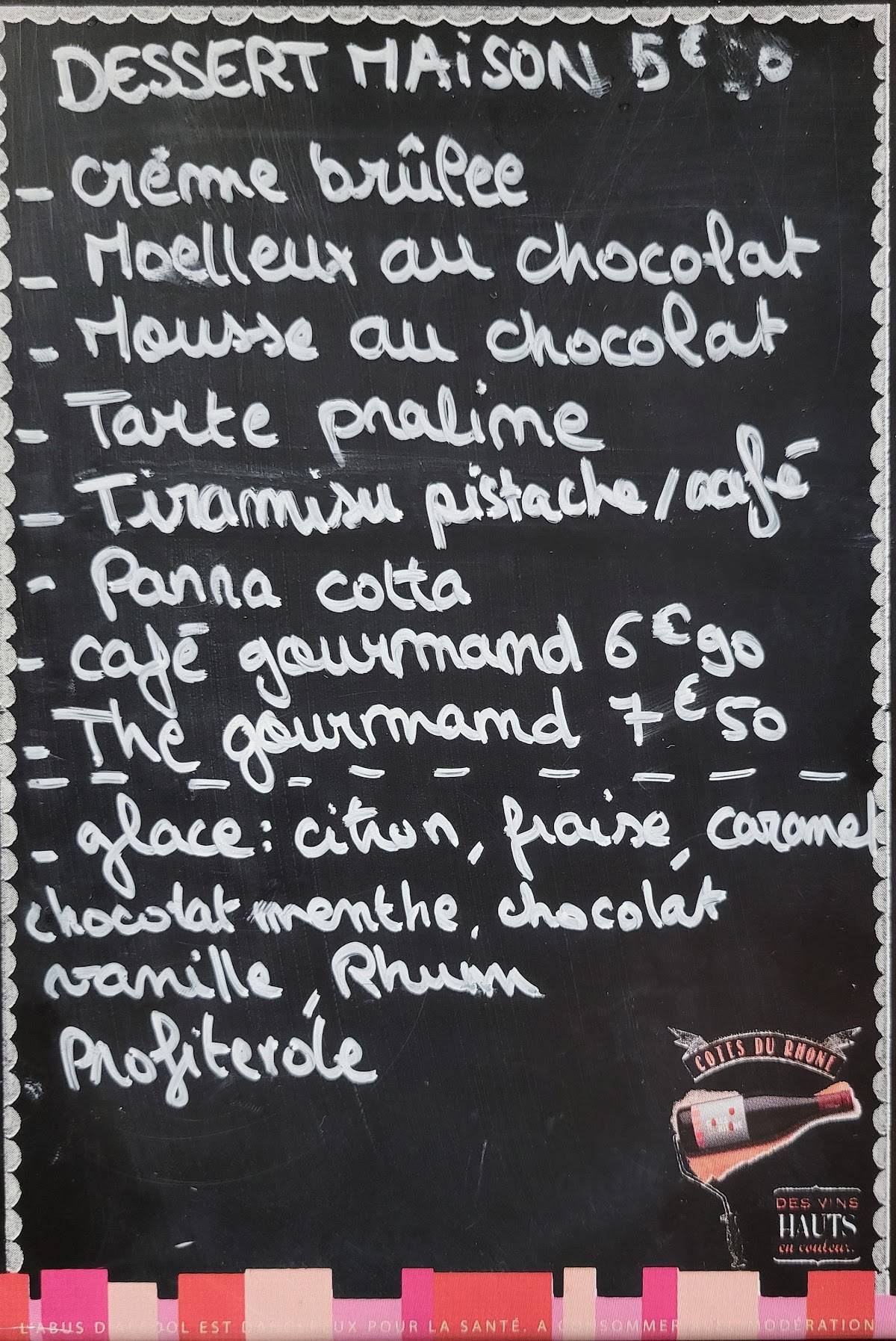 Menu au Le Globe Saveur restaurant, Meyzieu
