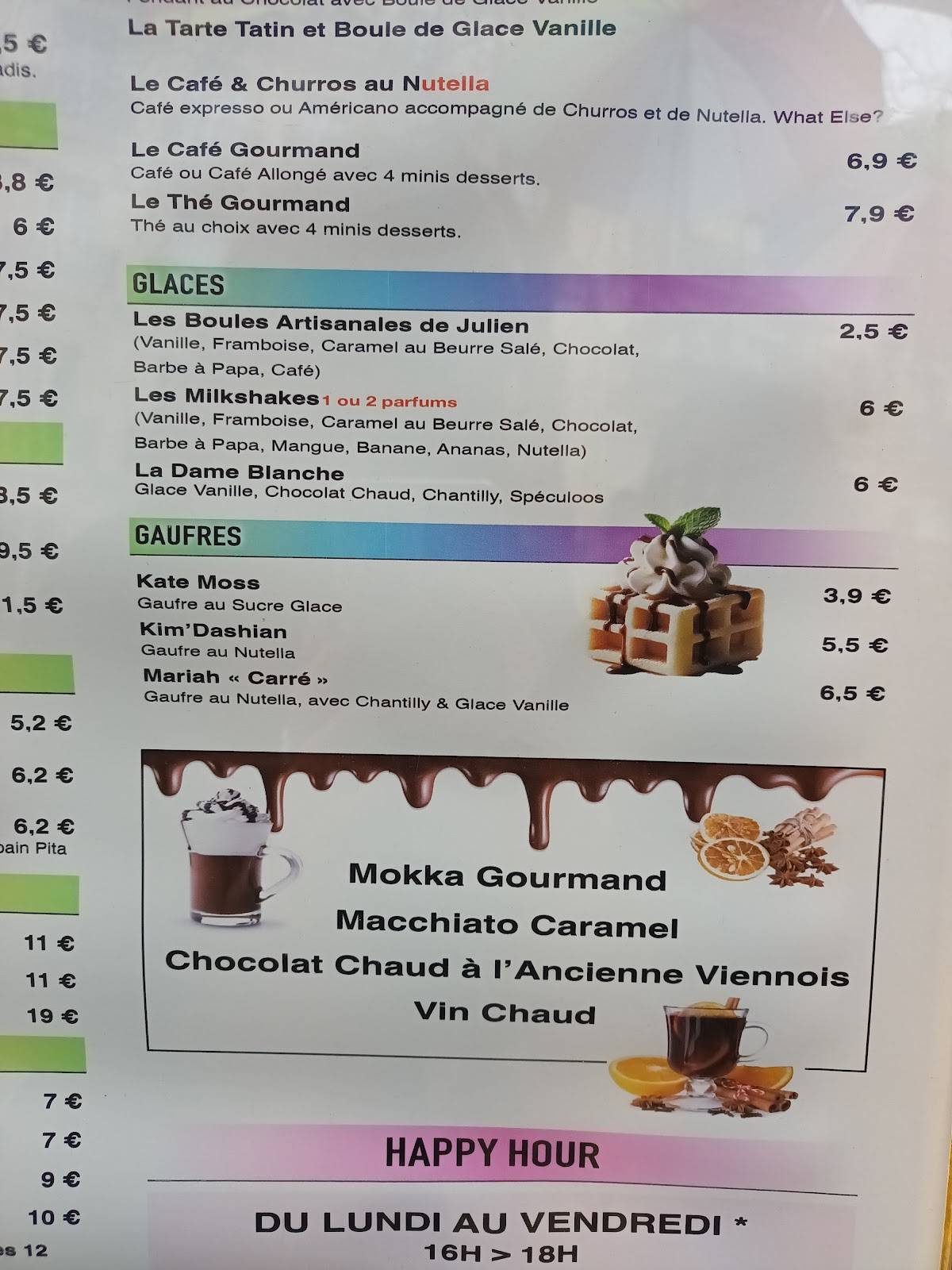 Menu au Le Ju' restaurant, Paris, 16 Rue des Archives