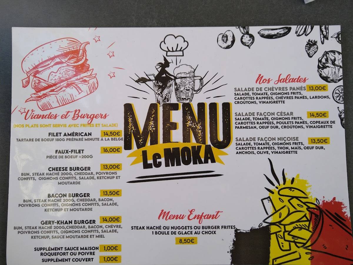 Menu at Le Moka pub & bar, Portiragnes