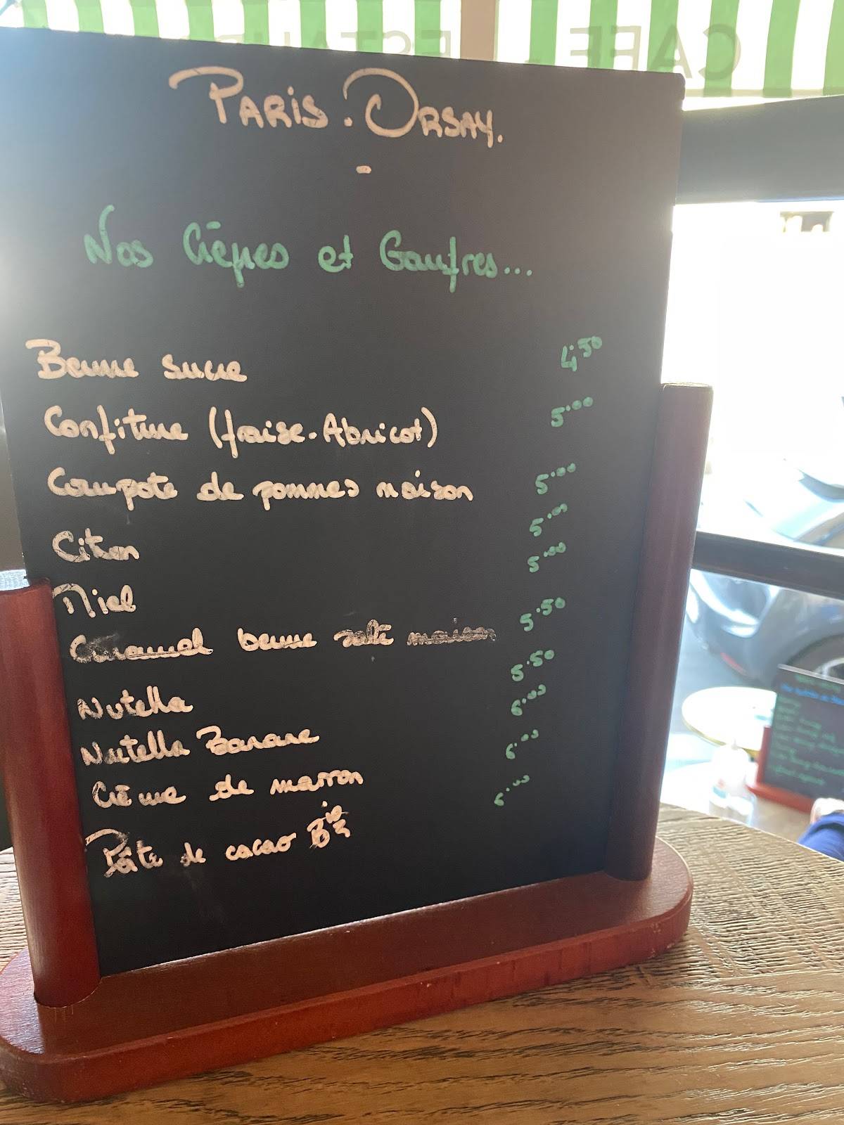 Menu at Le Royal Orsay pub & bar, Paris