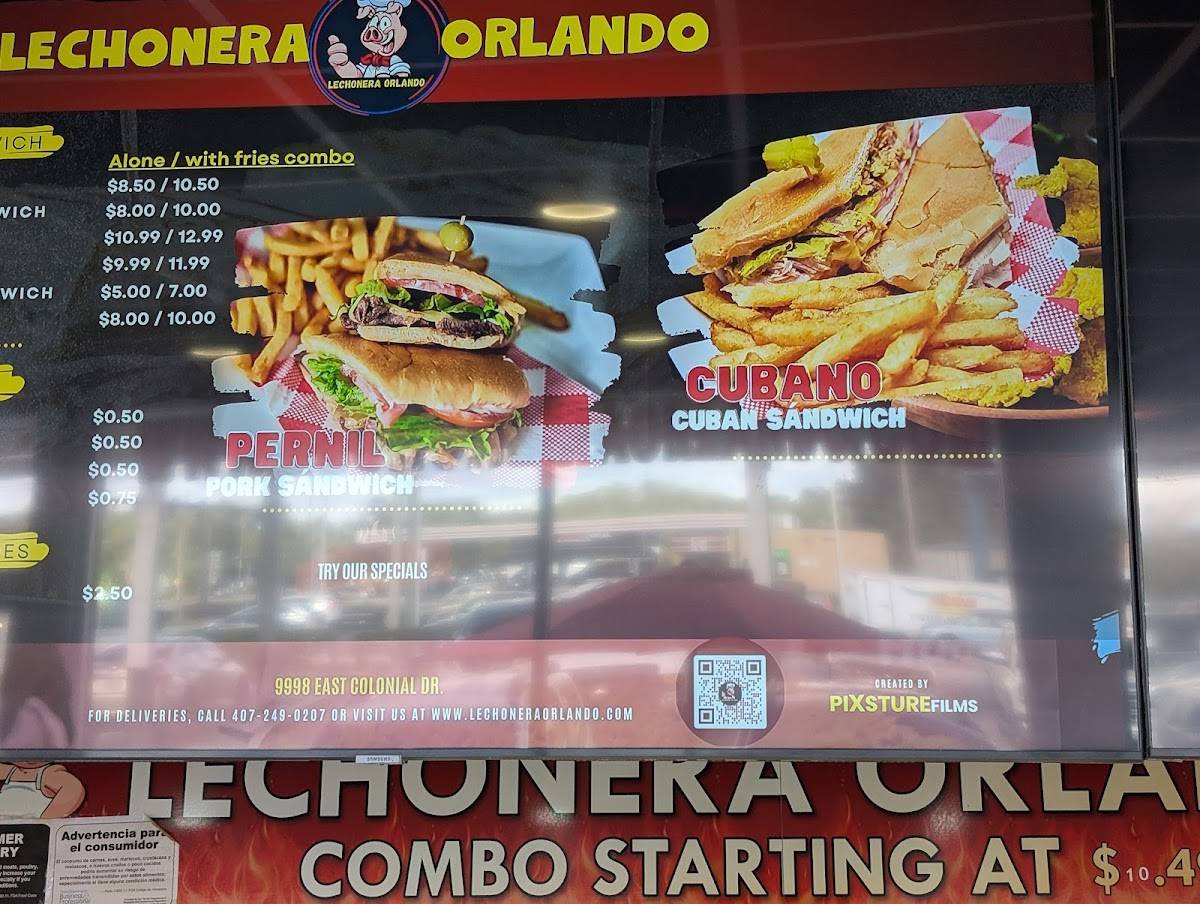 Menu at Lechonera Orlando restaurant, Orlando, E Colonial Dr