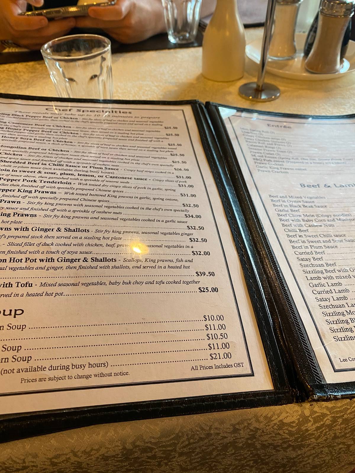 Menu at Lee Corner Chinese Restaurant, Wodonga