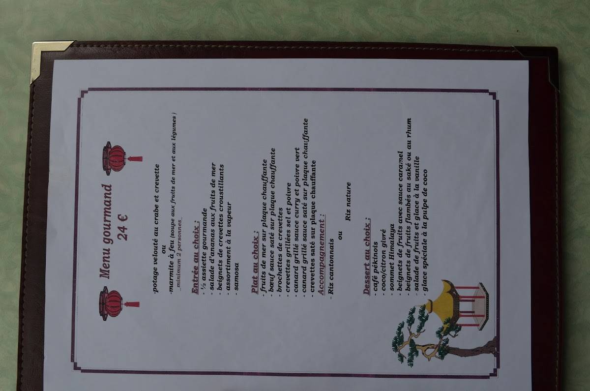 Menu au Les 9 Dragons restaurant, L'Union