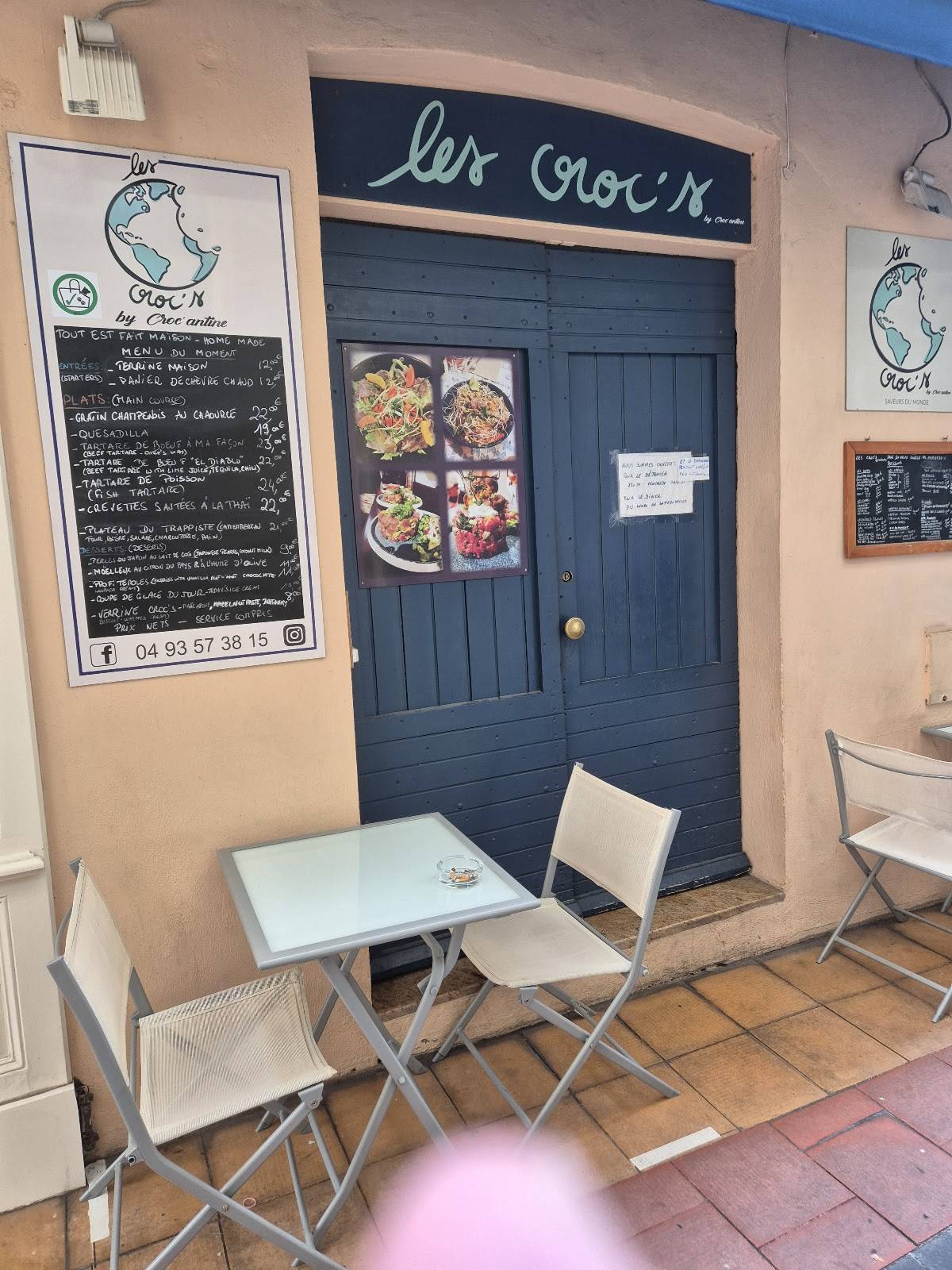Menu au Les Croc's restaurant, Menton