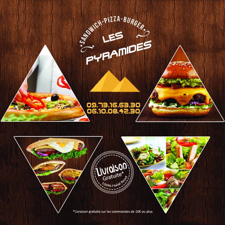 Menu at Les Pyramides pizzeria, Boulogne-sur-Mer