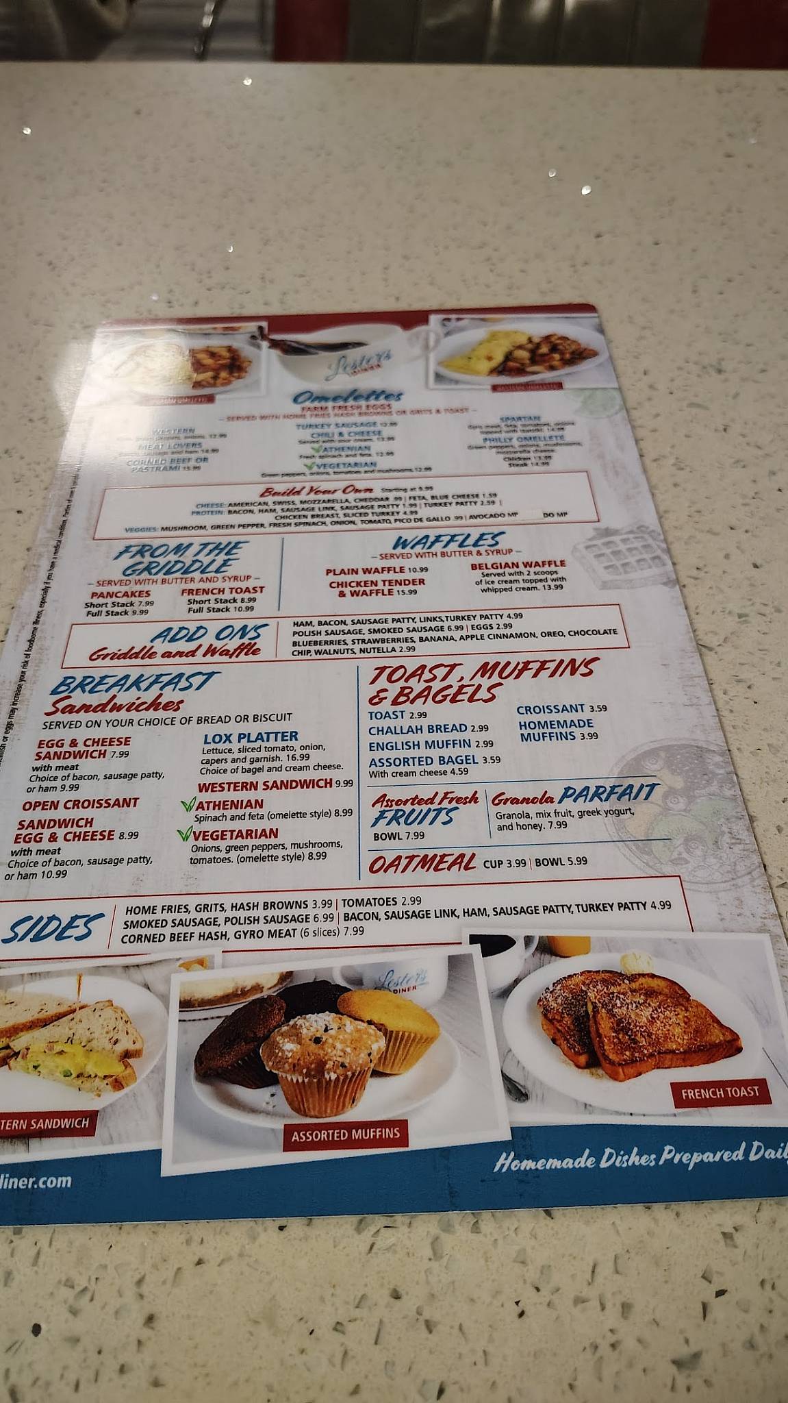 Menu at Lester's Diner restaurant, Margate, Coconut Creek Pkwy