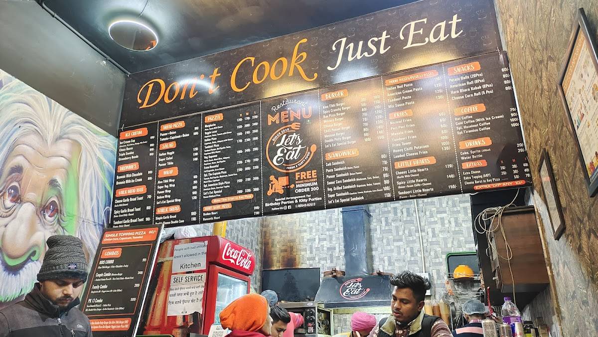 Menu at Lets Eat, Sangrur