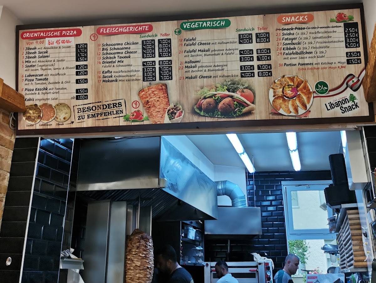Menu au Libanon Snack fast food, Berlin